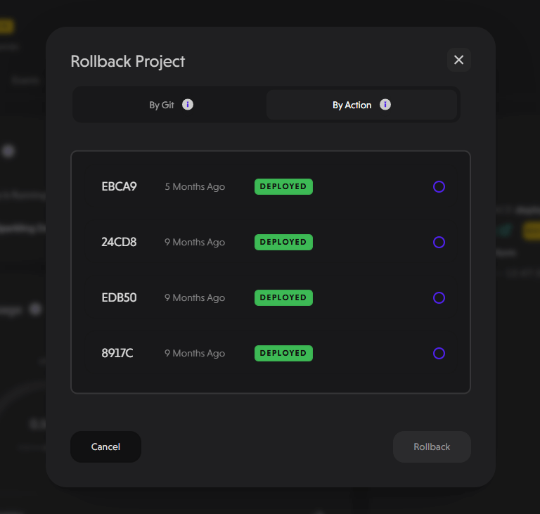 Rollback | PipeOps Docs
